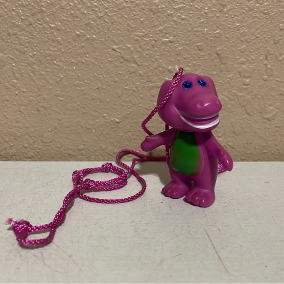 Toys | Vintage 9s Barney Mini Action Figure Purple Necklace 3 Pvc ...